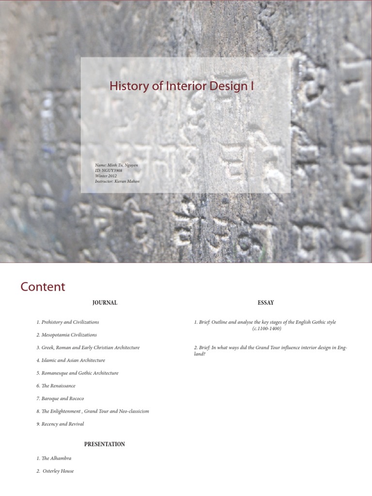 History of Interior Design 1 Booklet PDF | PDF | Gothic Architecture ...