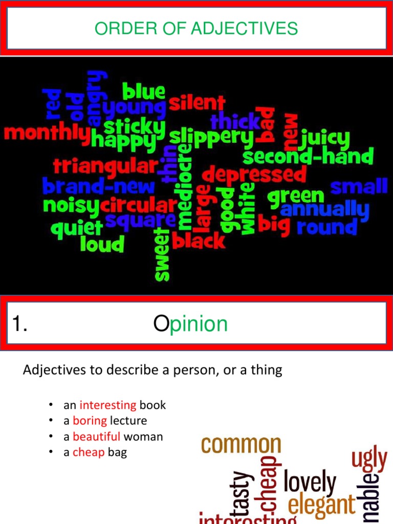 Adjectives Order | PDF