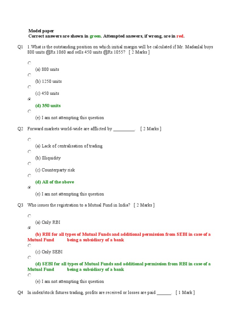 Model Paper | PDF | Stocks | Securities (Finance)