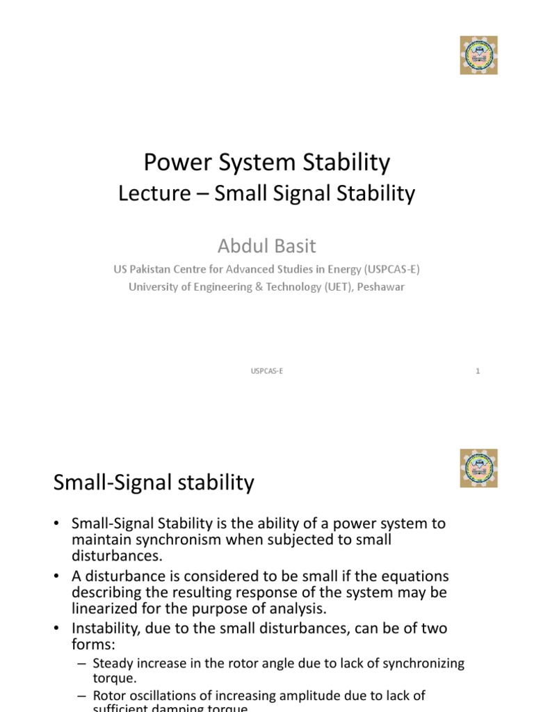 L08 - Small Signal Stability | PDF | Stability Theory | Eigenvalues And ...