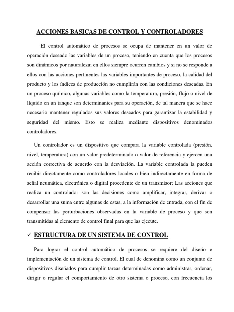 Acciones Basicas de Control y Controladores | Descargar gratis PDF ...