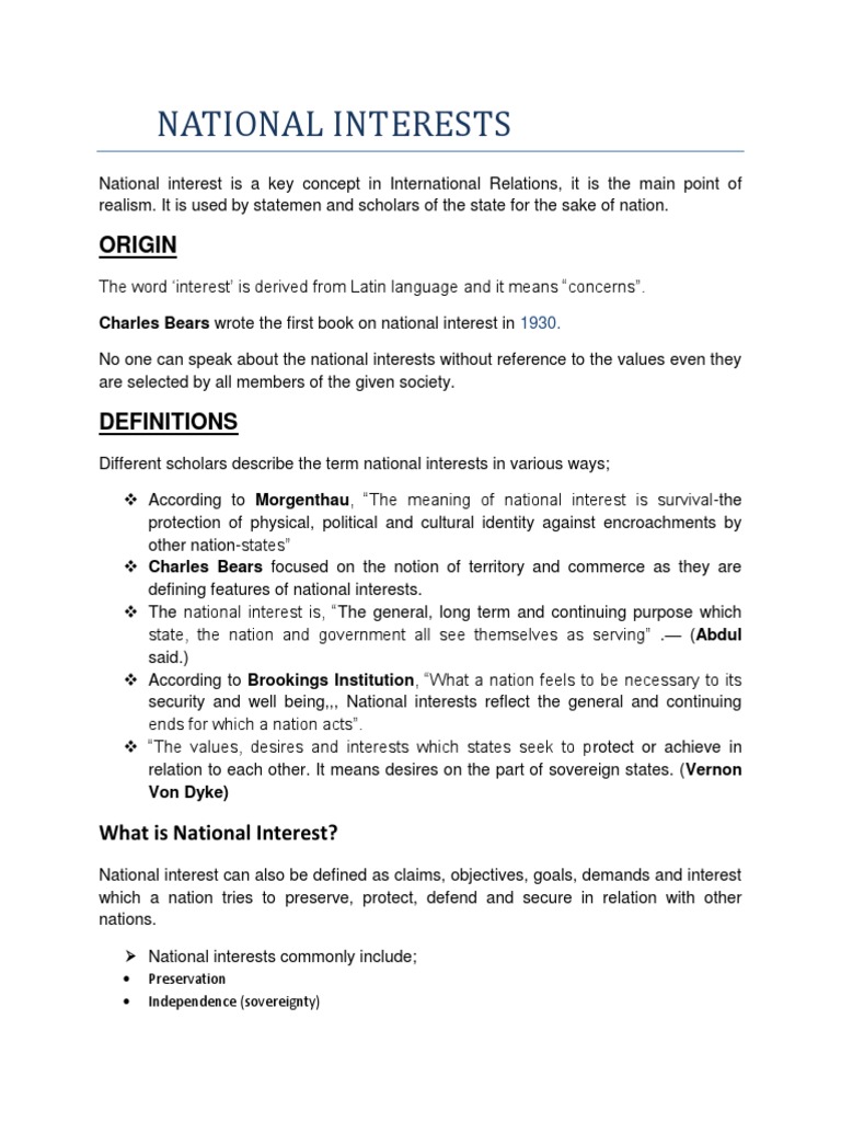 International Relations | PDF | Nation State | National Interest