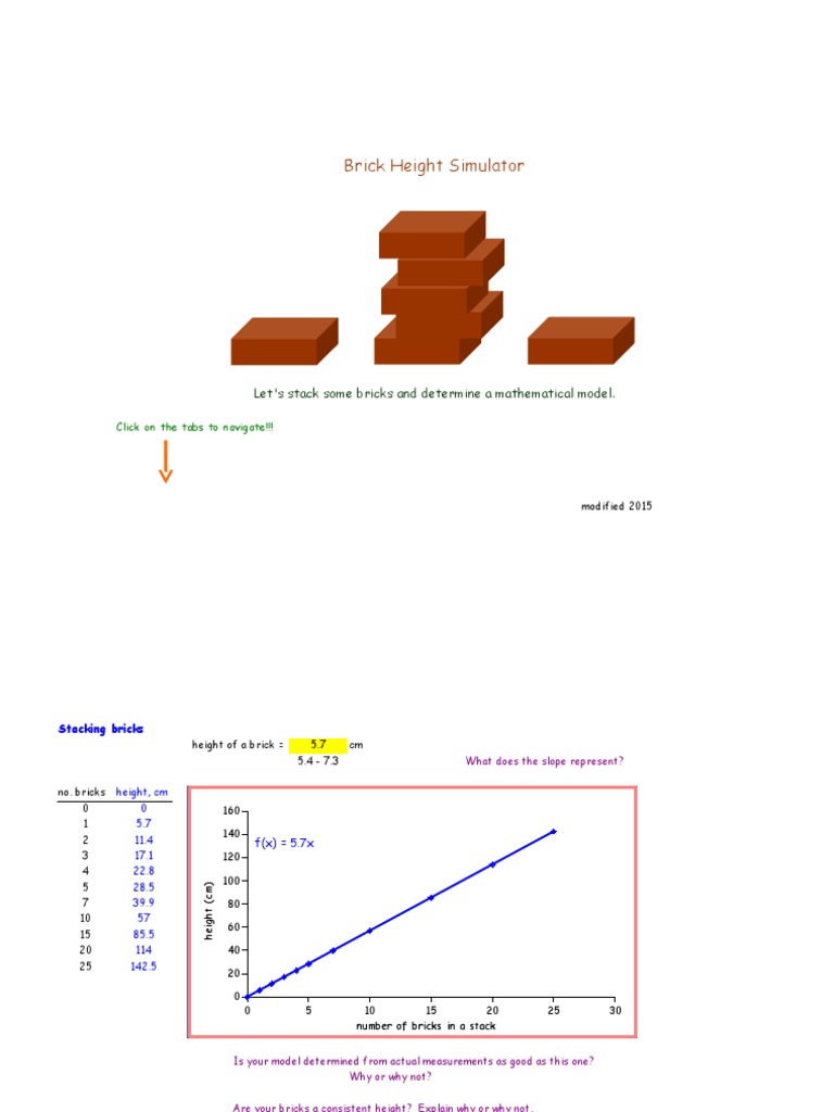 Brick Height Simulator: Excelet | PDF | Brick | Scientific Method