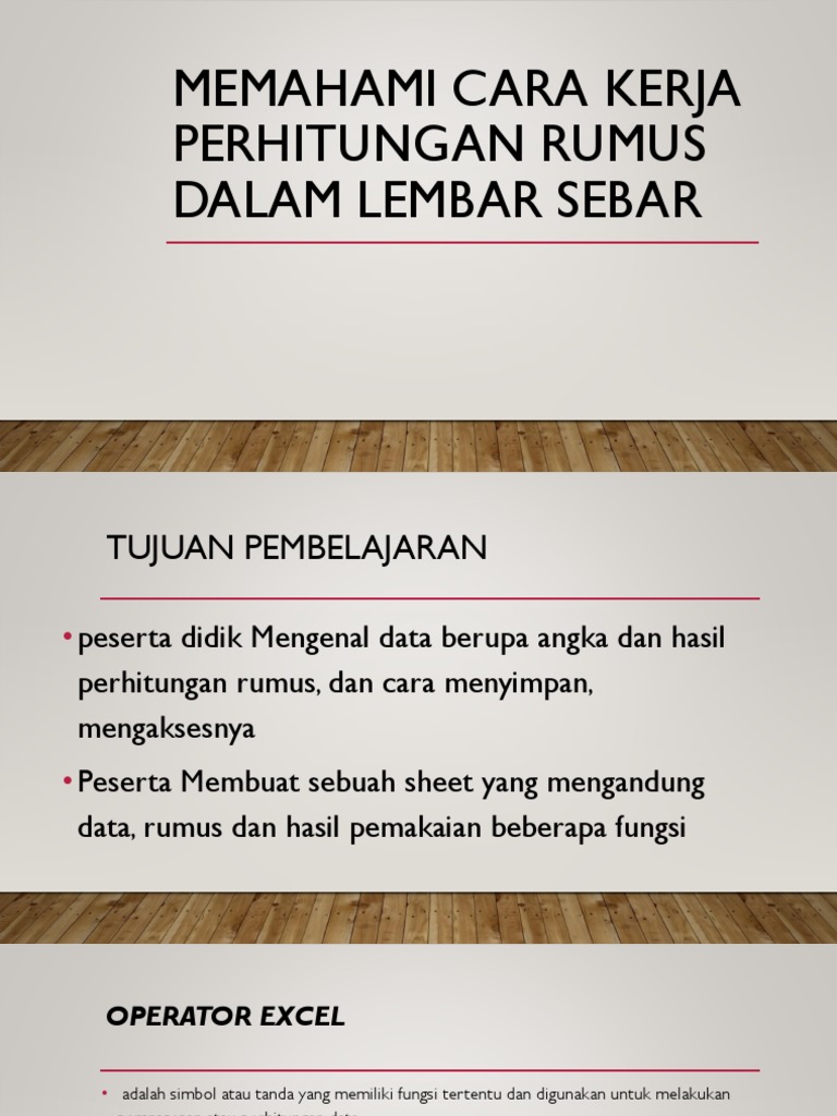 Memahami Cara Kerja Perhitungan Rumus Dalam Lembar Sebar | PDF