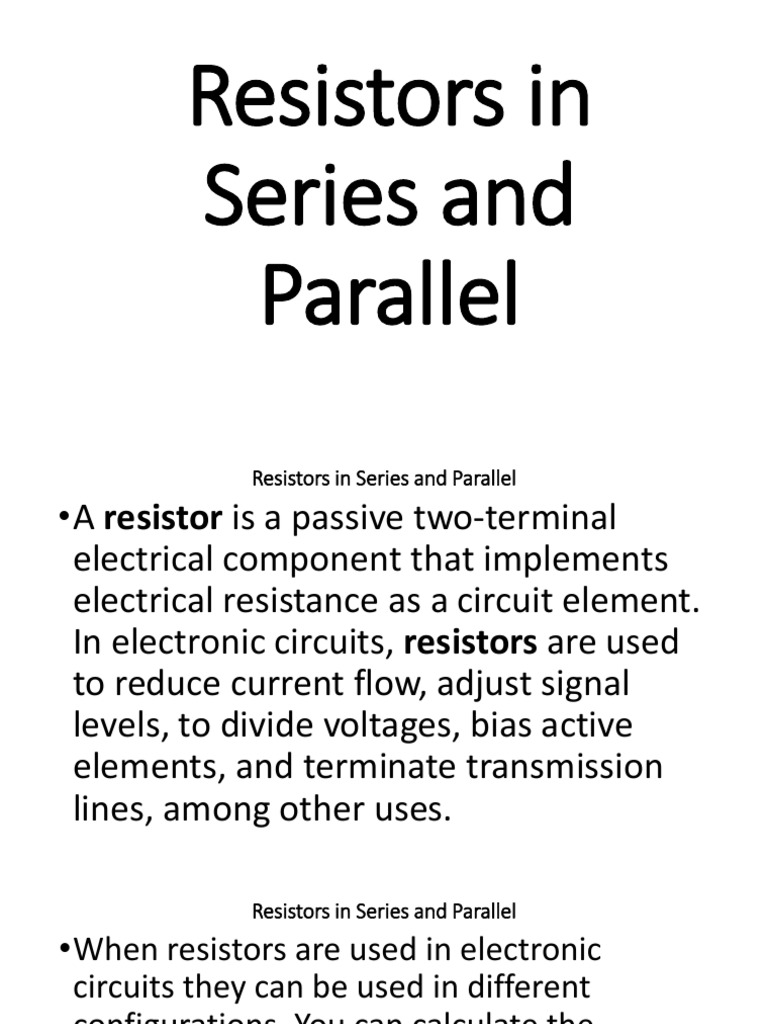Resistors in Series and Parallel Explained | PDF | Series And Parallel ...
