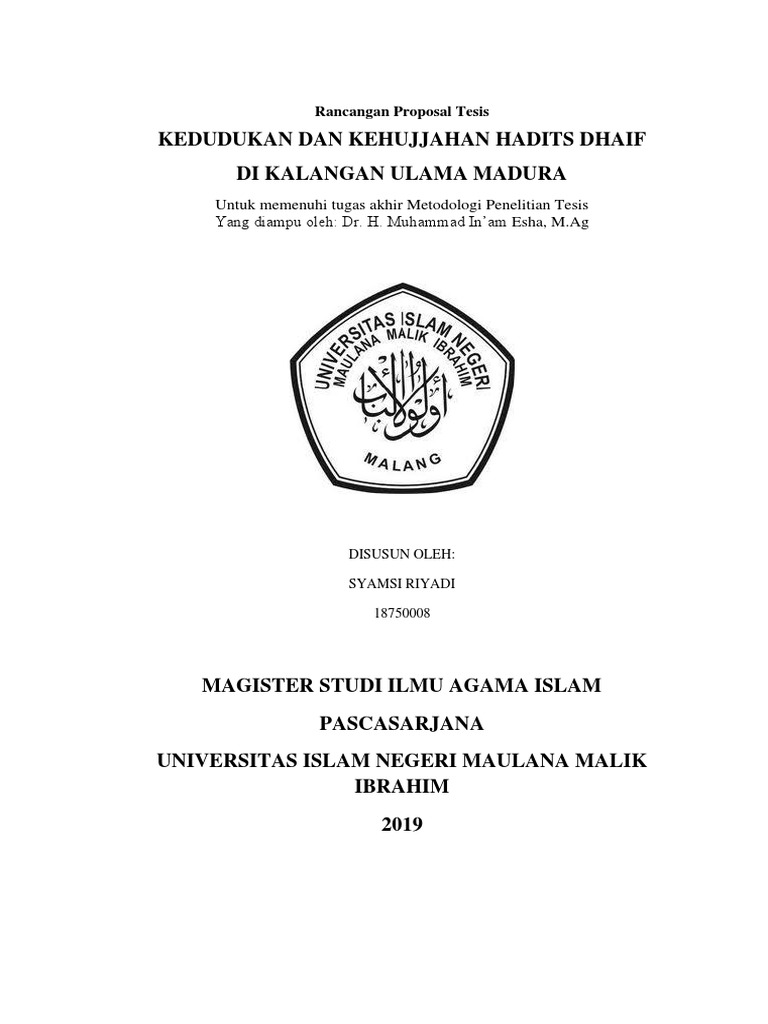 Rancangan Proposal Tesis | PDF