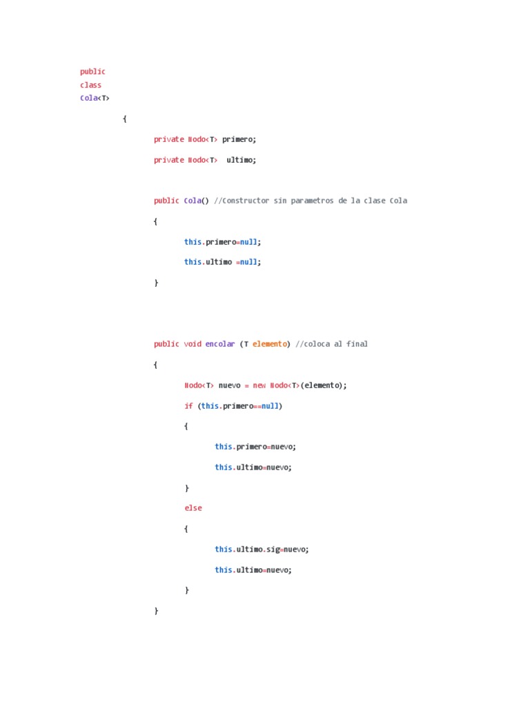 Cola Generica Java | PDF