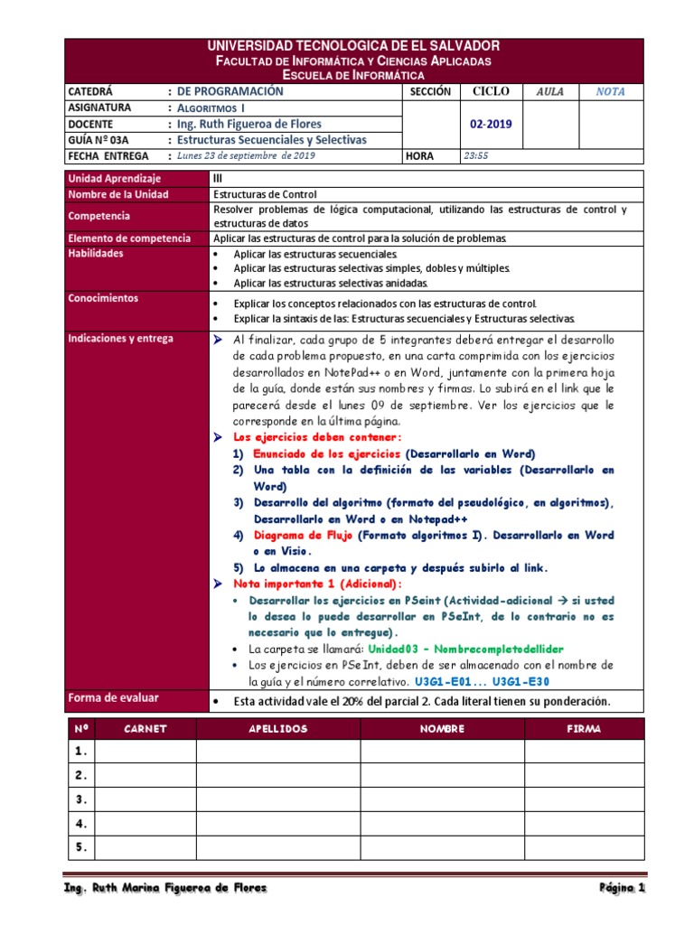 1-Unidad 3 - Guía #01A - Estructuras Selectiva - Simple - Doble Virtual ...