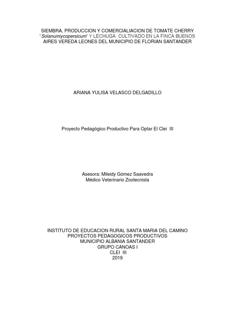 Proyecto Tomate | PDF | Alimentos | Agricultura Proyecto Tomate | PDF | Alimentos | Agricultura