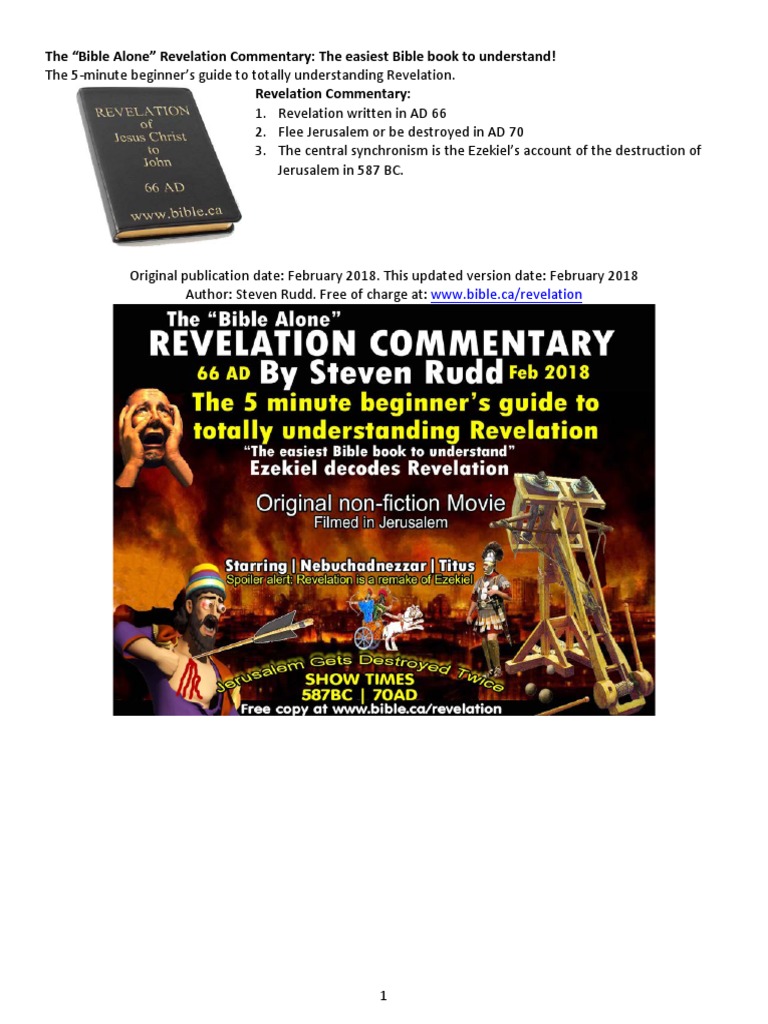 Bible Only Revelation Commentary by Steven Rudd April 2018 | PDF | Book ...