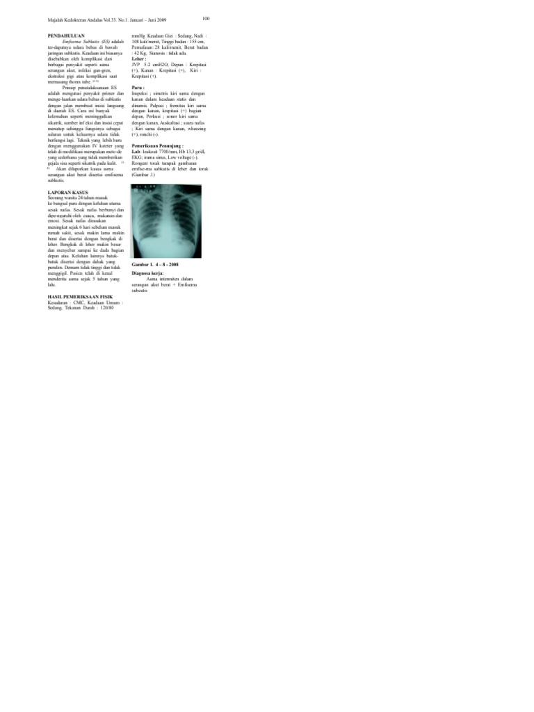 Emfisema Subkutis | PDF