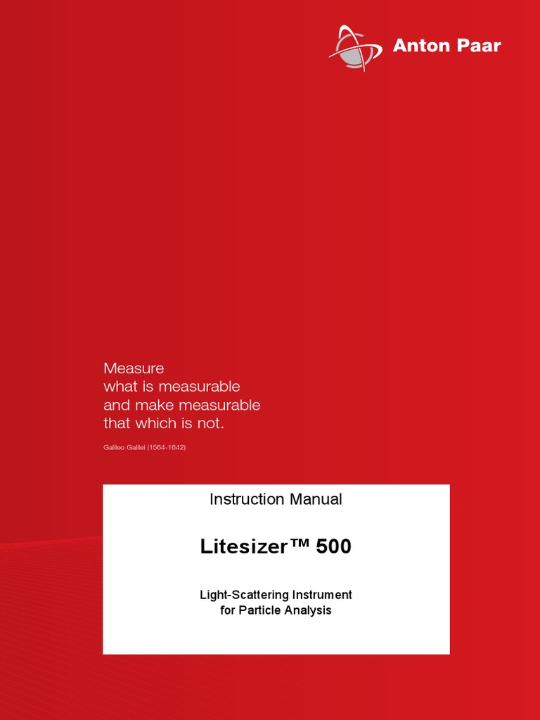 Litesizer 500 Instruction Manual | PDF | Molecular Mass | Applied And ...