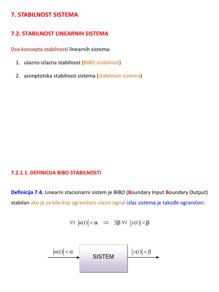 Stabilnost Sistema | PDF
