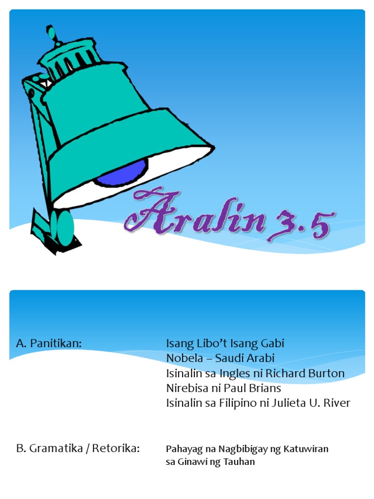 3.5 Isang Libo't Isang Gabi