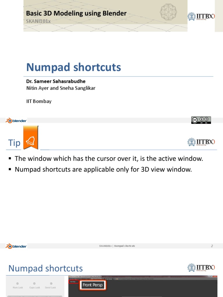 Numpad Shortcuts in Blender | PDF | 3 D Computer Graphics | Perspective ...
