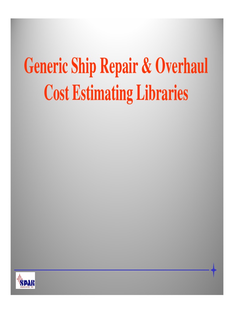 Ship Repair Cost Estimating Libraries | PDF | Shipyard | Pipe (Fluid ...