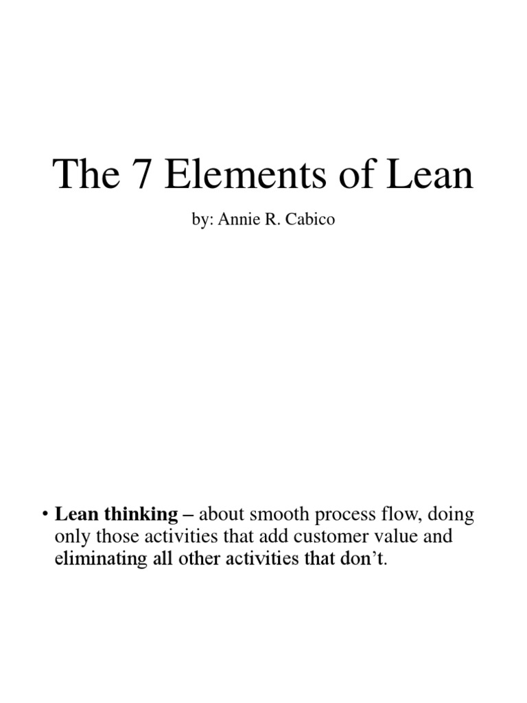 Seven Elements of Lean Manufacturing | PDF | Lean Manufacturing | Inventory