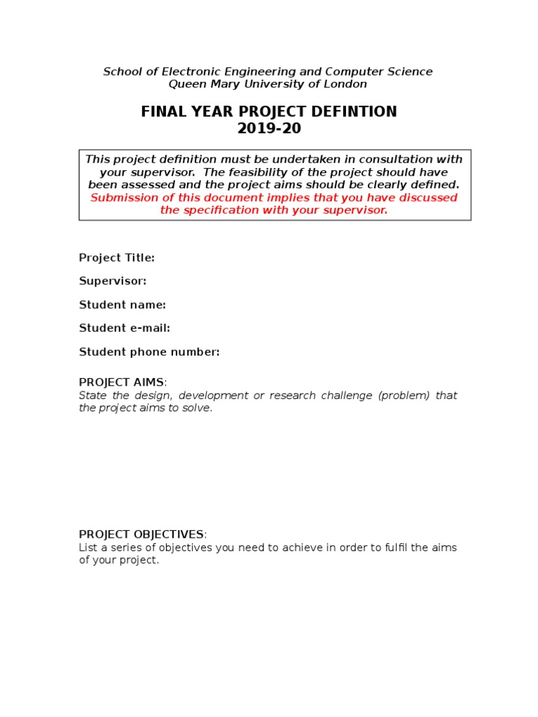 Project Definition | PDF