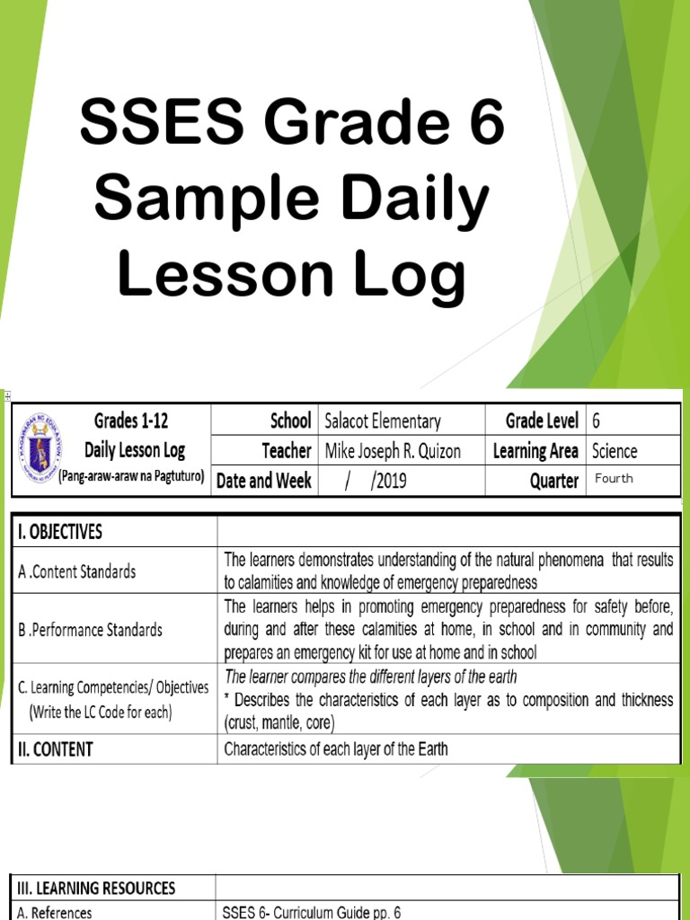 Grade 6 SSES Daily Lesson Log | PDF