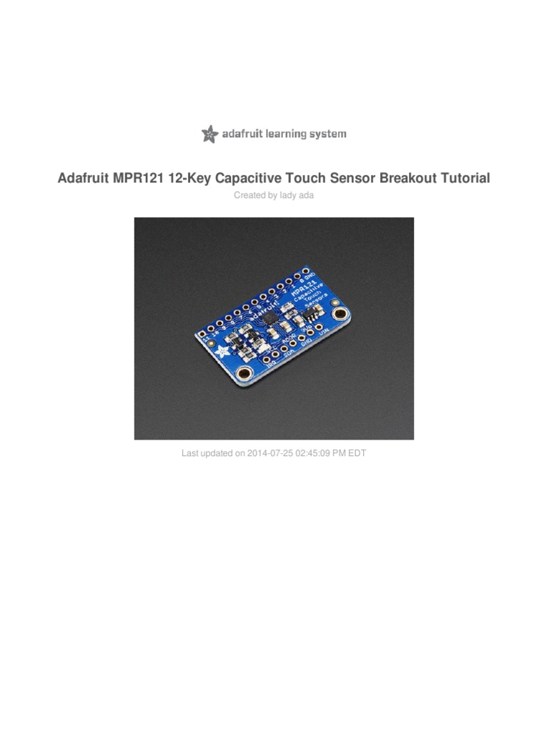 Adafruit - Capacitive Touch Senor | PDF | Printed Circuit Board | Arduino