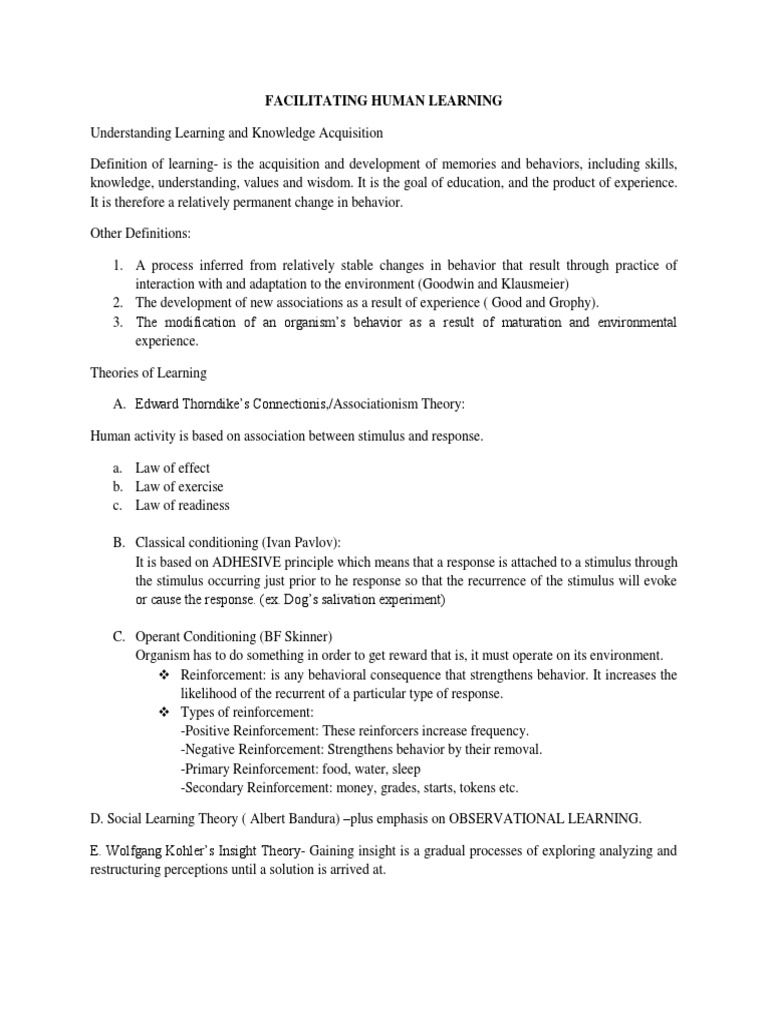 Facilitating Learning | PDF | Motivation | Motivational