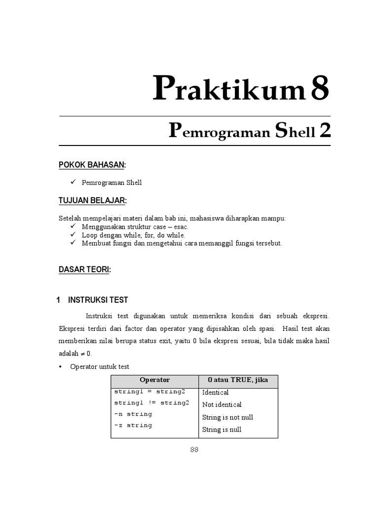 Pemrograman Shell | PDF