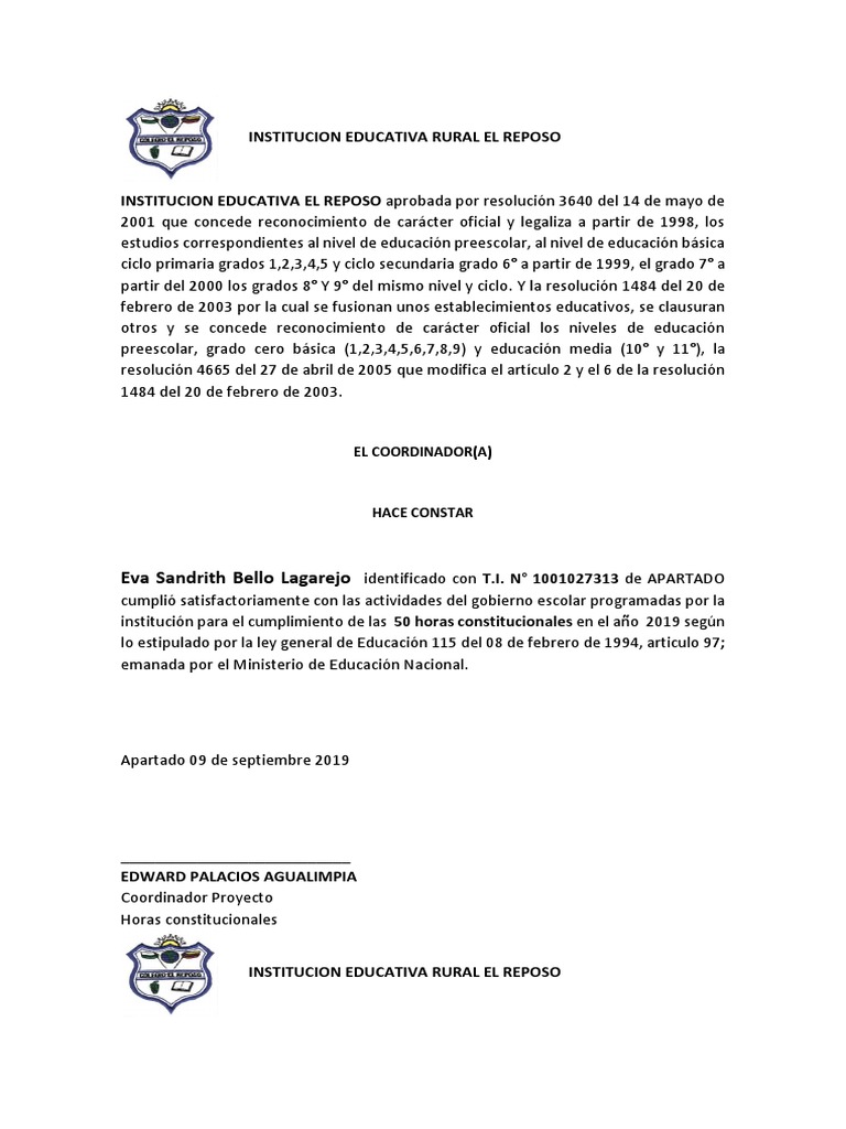 Certificado de Horas Sociales | PDF Certificado de Horas Sociales | PDF