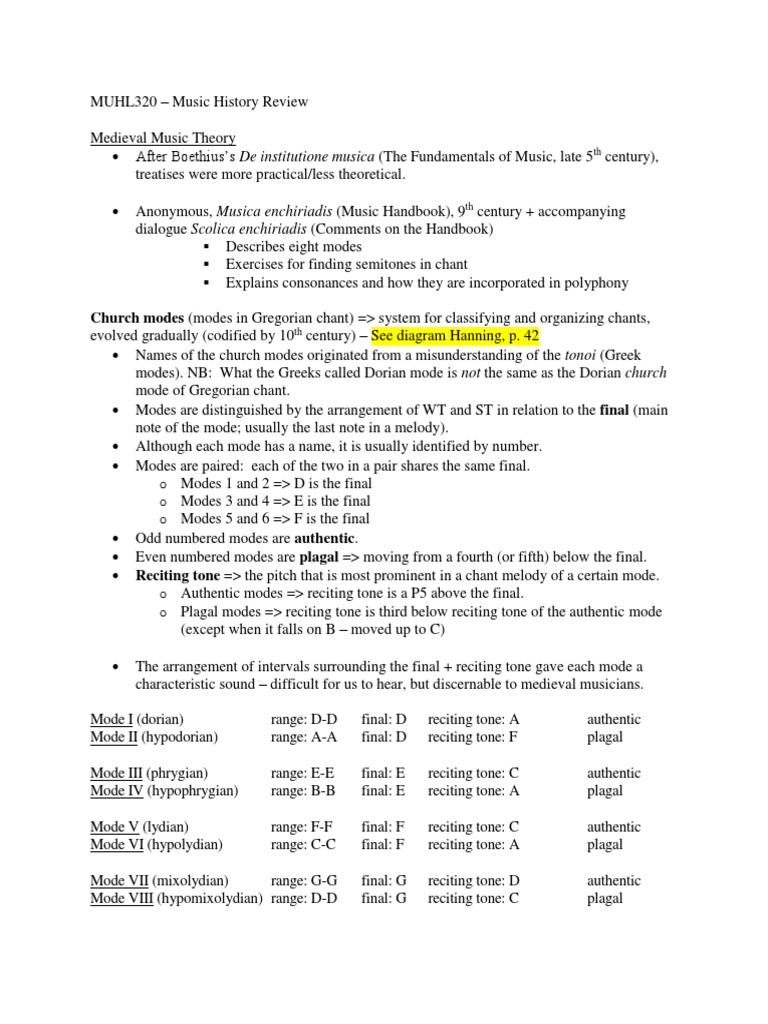 Medieval Music Theory Modes Chant Additions 3 1 | PDF | Mode (Music ...