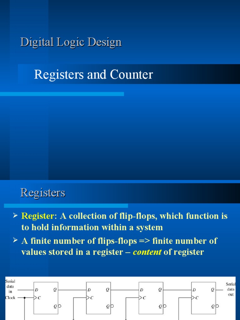 Digital Logic Design: Registers & Counters | PDF | Computers