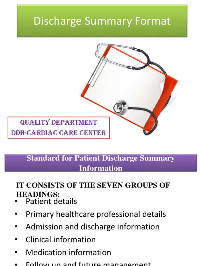 Discharge Summary Format | PDF | Patient | Comorbidity