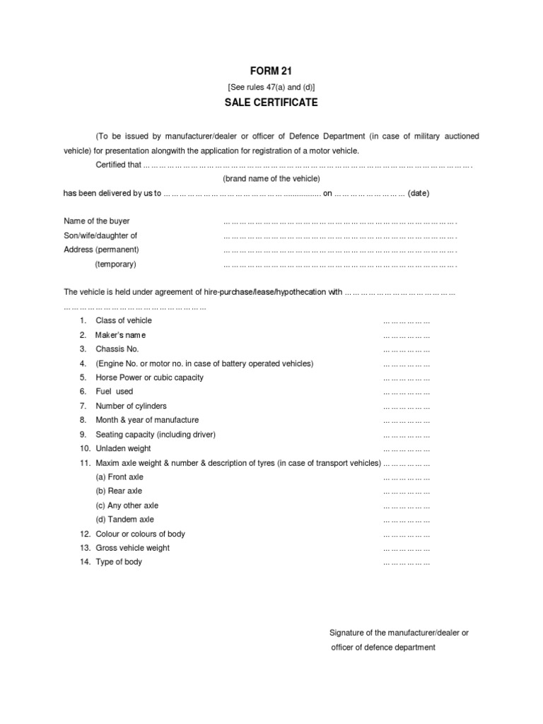 Form 21 PDF | PDF | Axle | Car