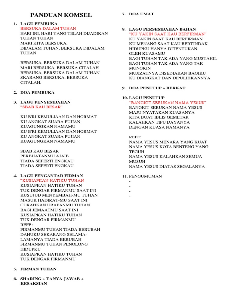 Panduan Ibadah Komsel Kristen | PDF | Agama & Spiritualitas