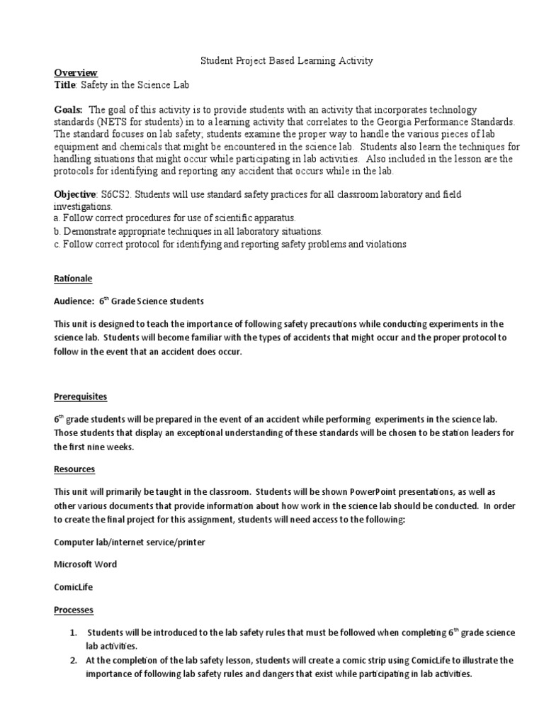 Student PBL Activity | PDF | Laboratories | Science