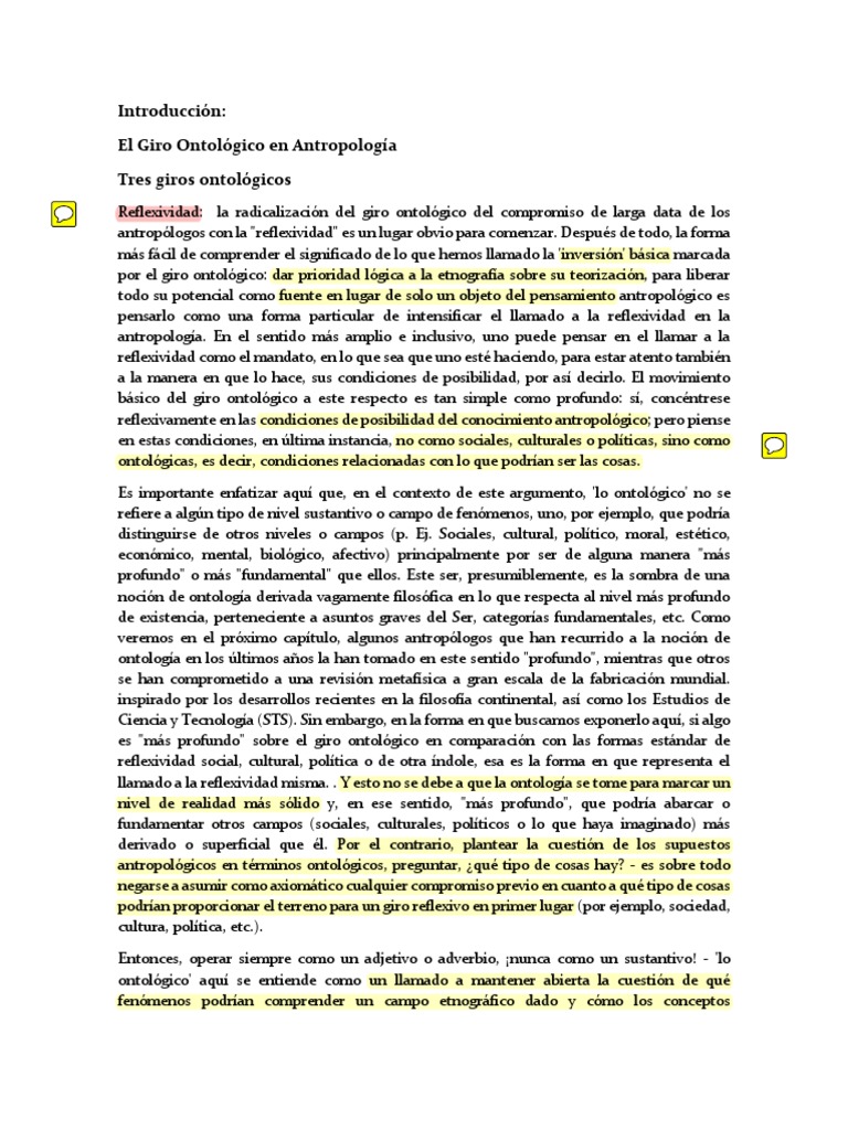 El Giro Ontológico en Antropología | PDF | Antropología | Ontología