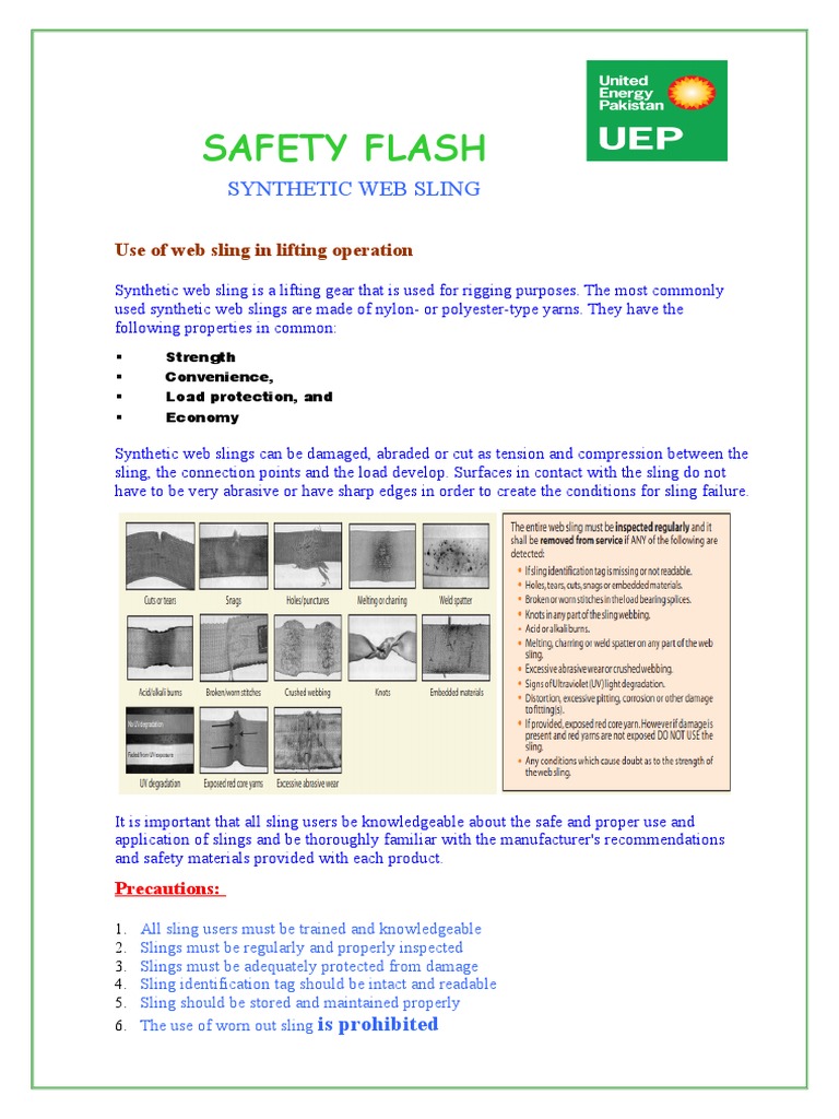 Safety Flash: Synthetic Web Sling | PDF
