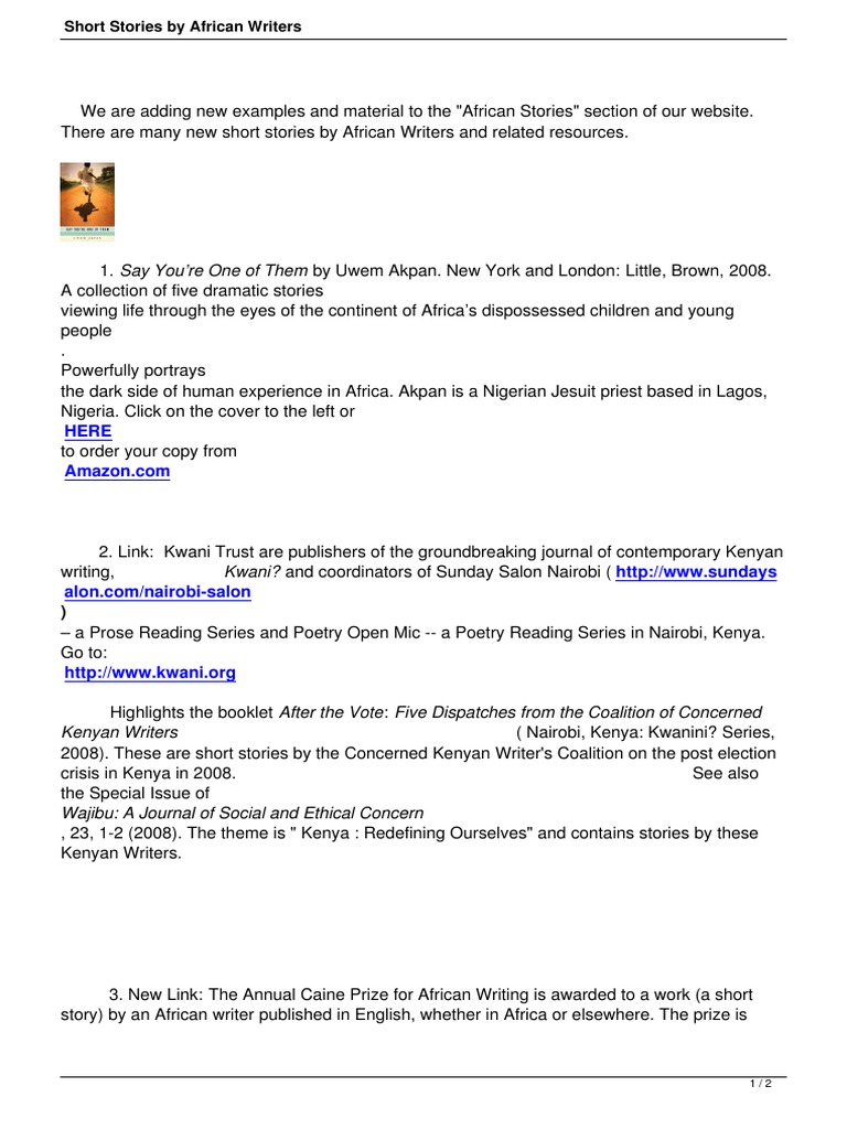 African Short Stories & Resources | PDF | Social Science | Classics