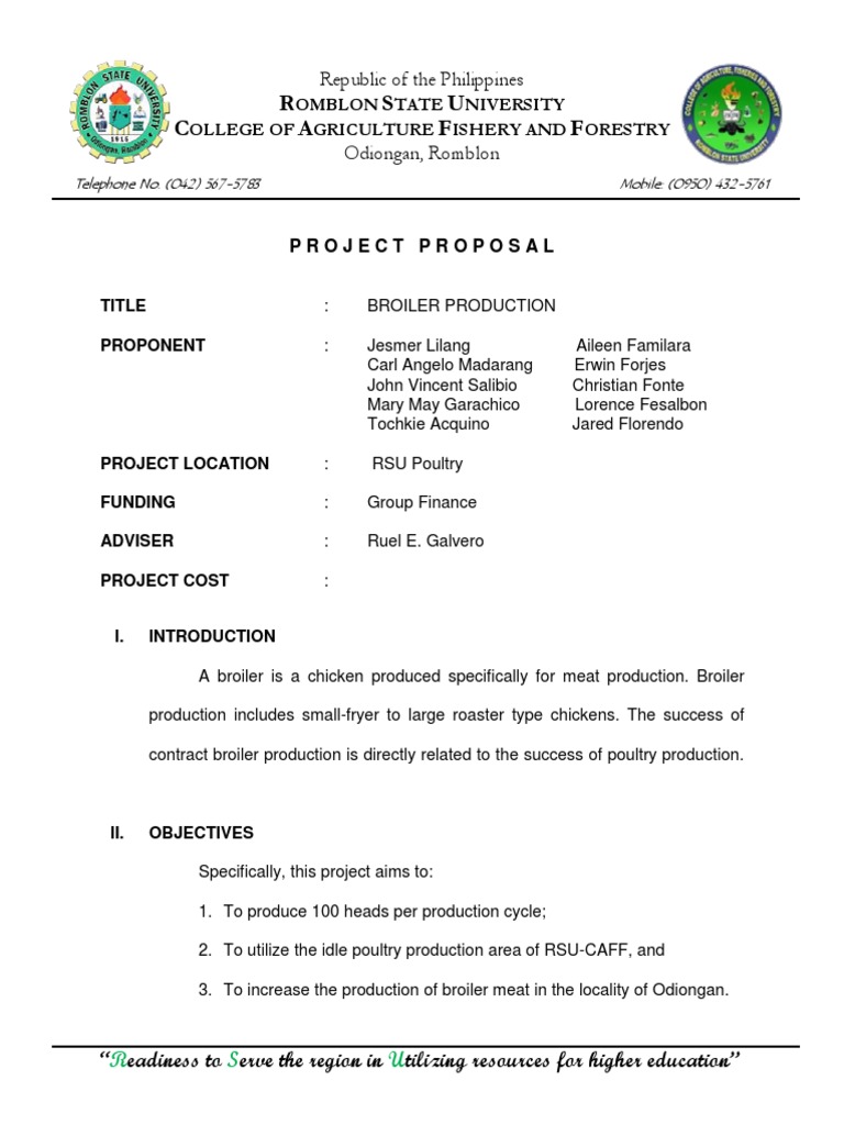RSU Broiler Production Project | PDF | Poultry Farming | Economies