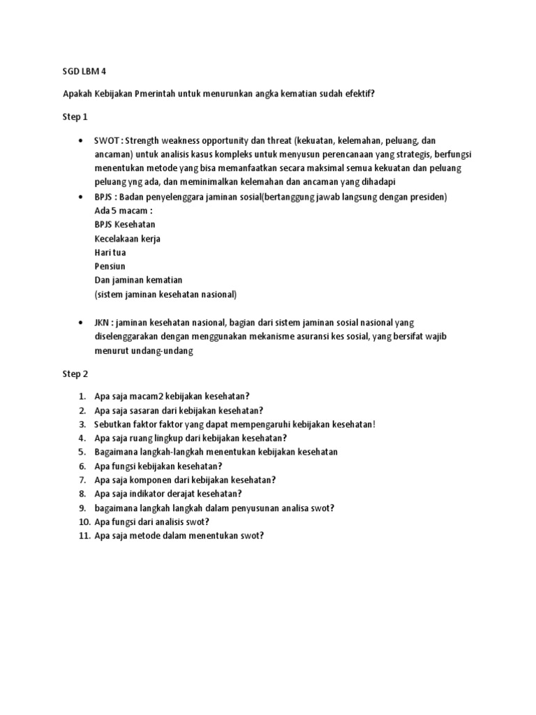 SGD LBM 3 Sistem Kesehatan Nasional | PDF | Pengembangan Diri