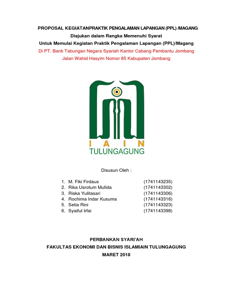 Proposal PPL di Bank Syariah Jombang | PDF | Karier & Perkembangan | Bisnis