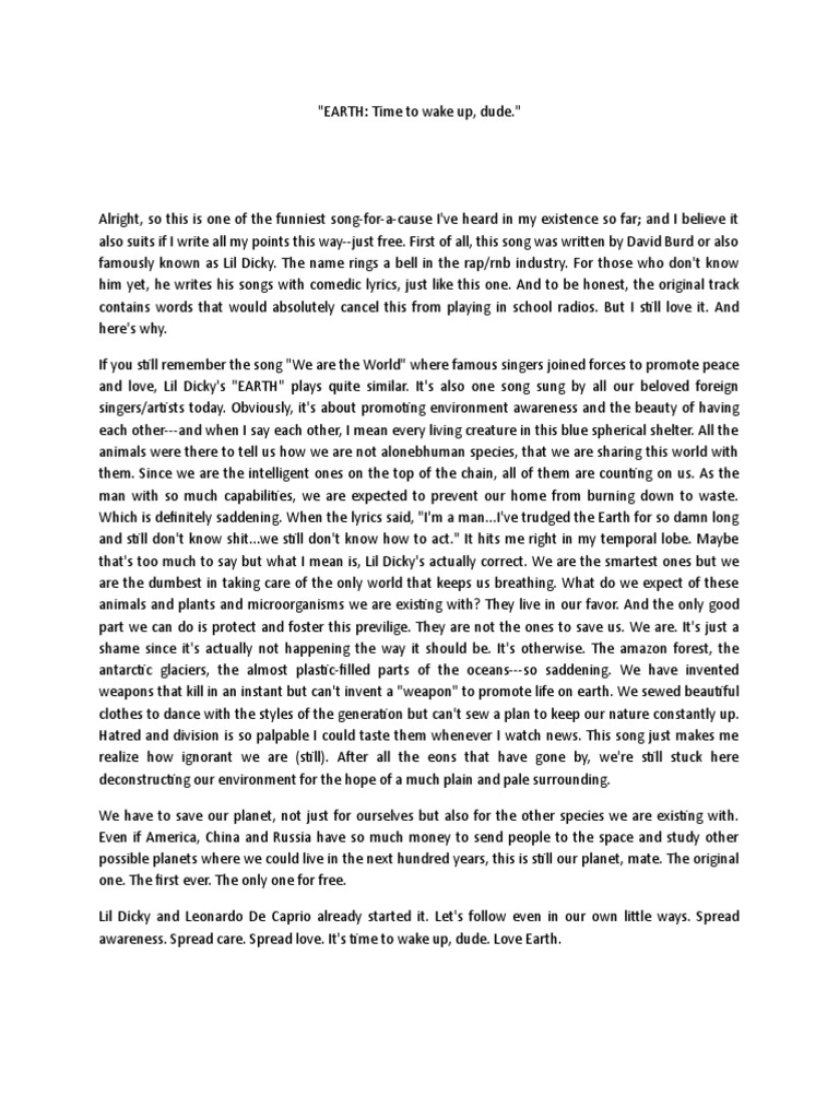 Earth Reaction Paper | PDF