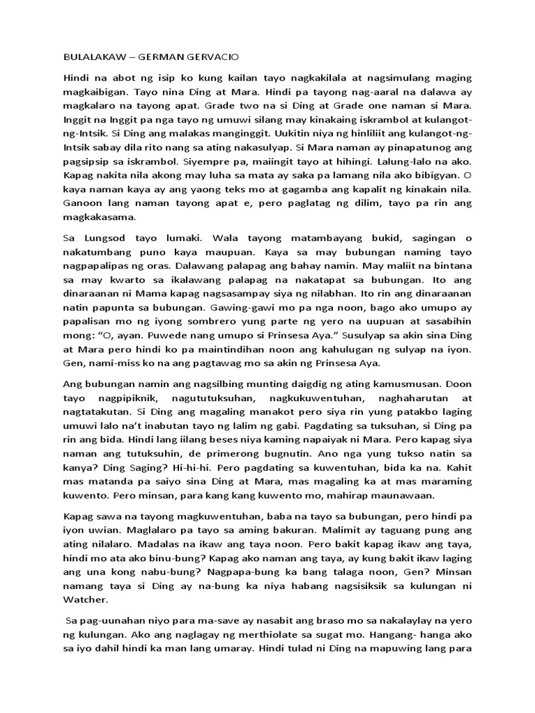Bulalakaw by German Gervacio | PDF