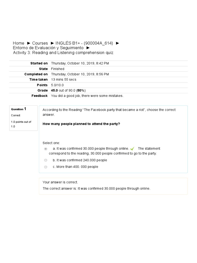 Activity 3 - Reading and Listening Comprehension Quiz | PDF | Edgar ...