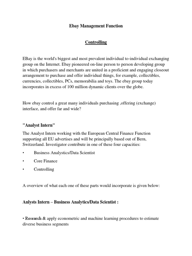 eBay Management and Accounting Overview | PDF | E Bay | Accounting