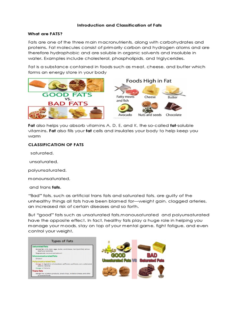 Introduction to Fats: Classification, Sources, Functions & Effects ...