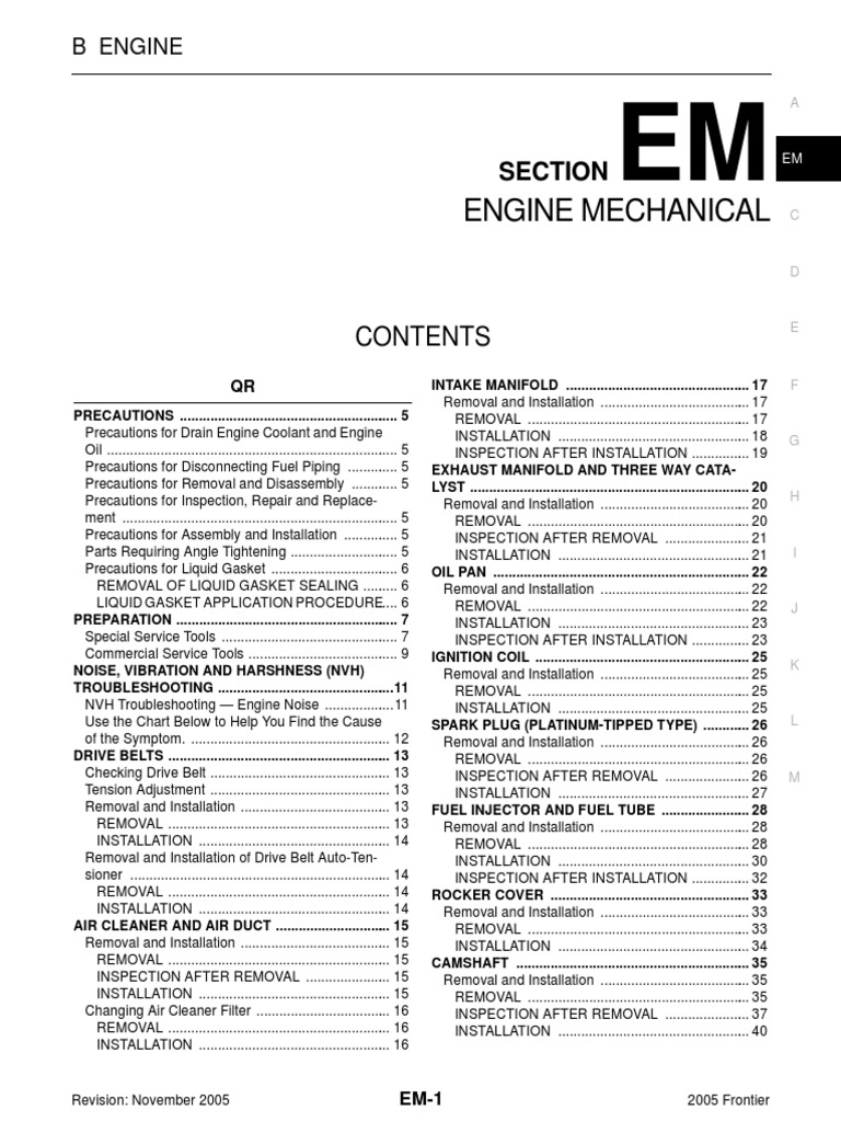 KA24E Engine Specifications and Diagrams | PDF | Cylinder (Engine) | Piston