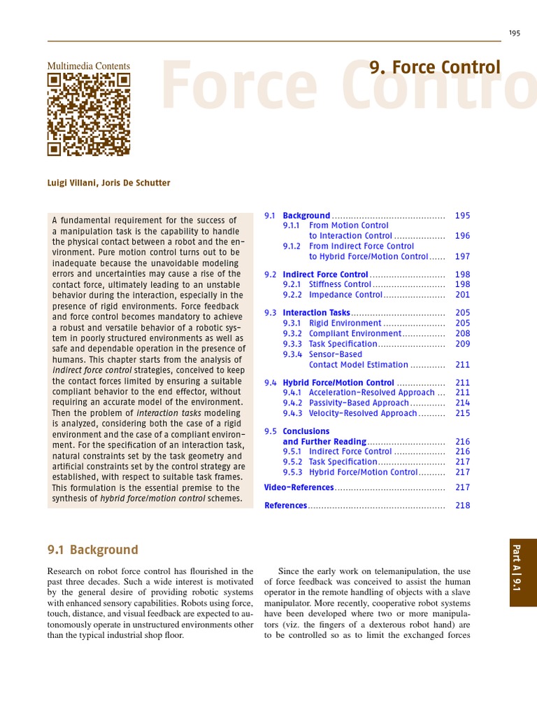 Robot Force Control Strategies | PDF | Control Theory | Force