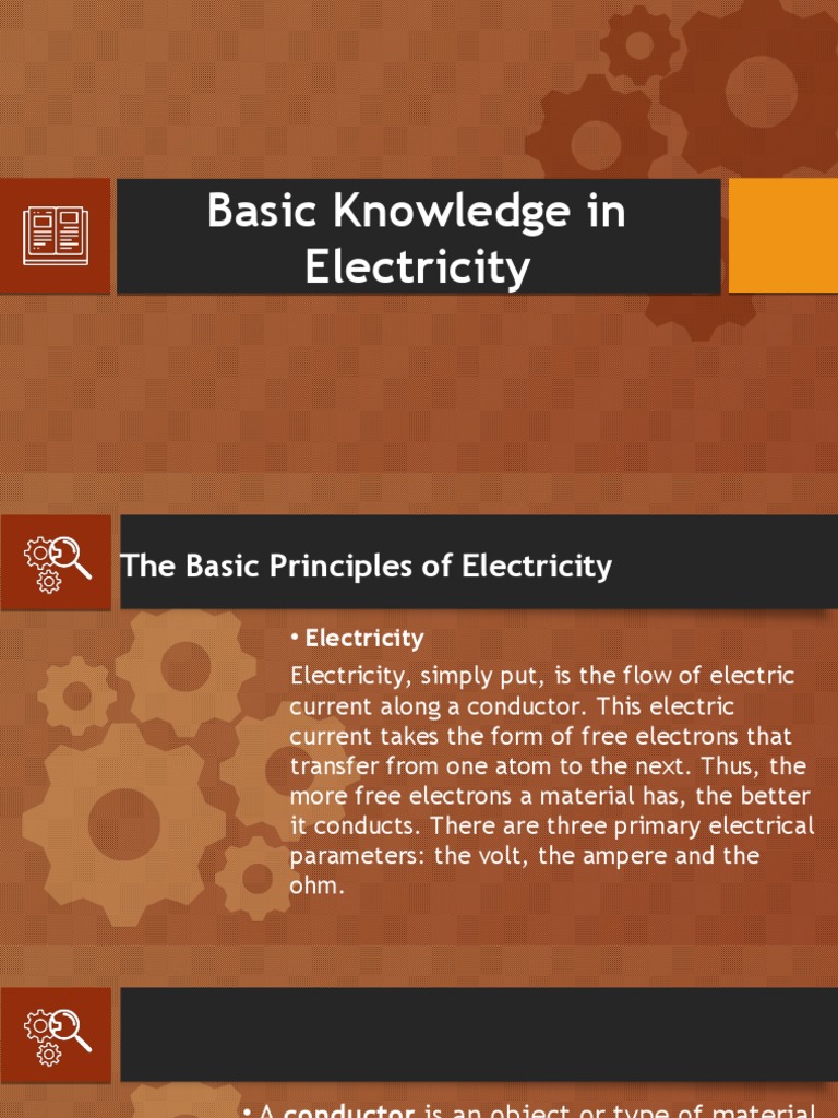 Basic Knowledge in Electricity | PDF | Volt | Electric Current