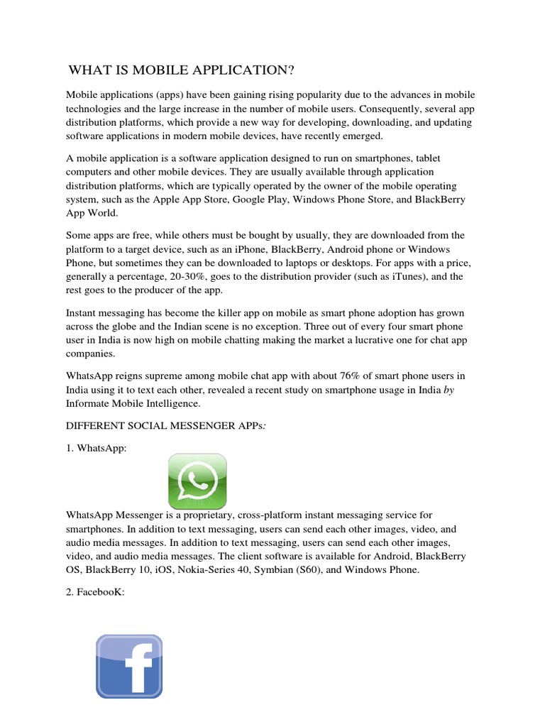Report On Whatsapp | PDF | Mobile App | We Chat