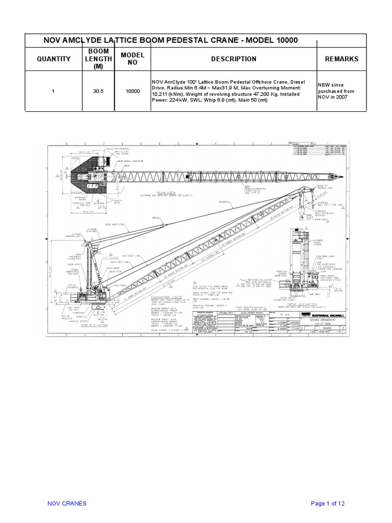 AmClyde Model 10000 | PDF | Crane (Machine) | Engines