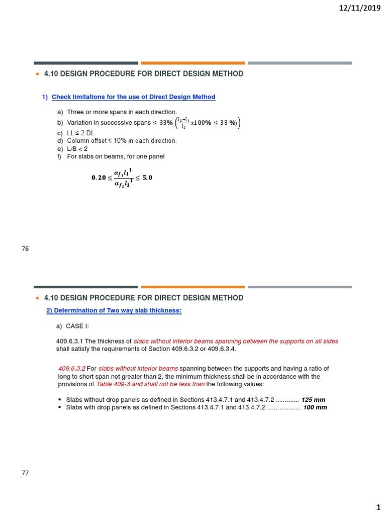 4.10 Design Procedure For Direct Design Method | PDF | Beam (Structure ...